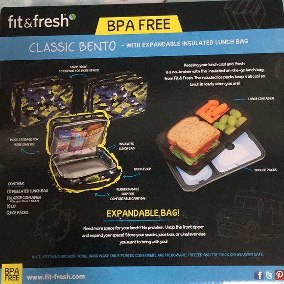 Fit & Fresh | Accessories | Fit Fresh Expandable Bento Lunch Bag | Poshmark